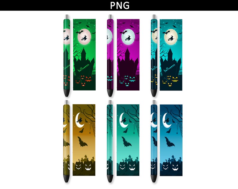 Halloween Pen Wraps Bundle, Spooky Pen Wrap, Pen Wraps Png, Jack O ...