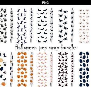 Halloween Pen Wraps Bundle, Spooky Pen Wrap, Pen Wraps Png, Jack O ...