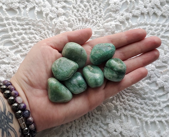 Green Chrome Mica fuchsite in Quartz Tumble Crystal | Etsy