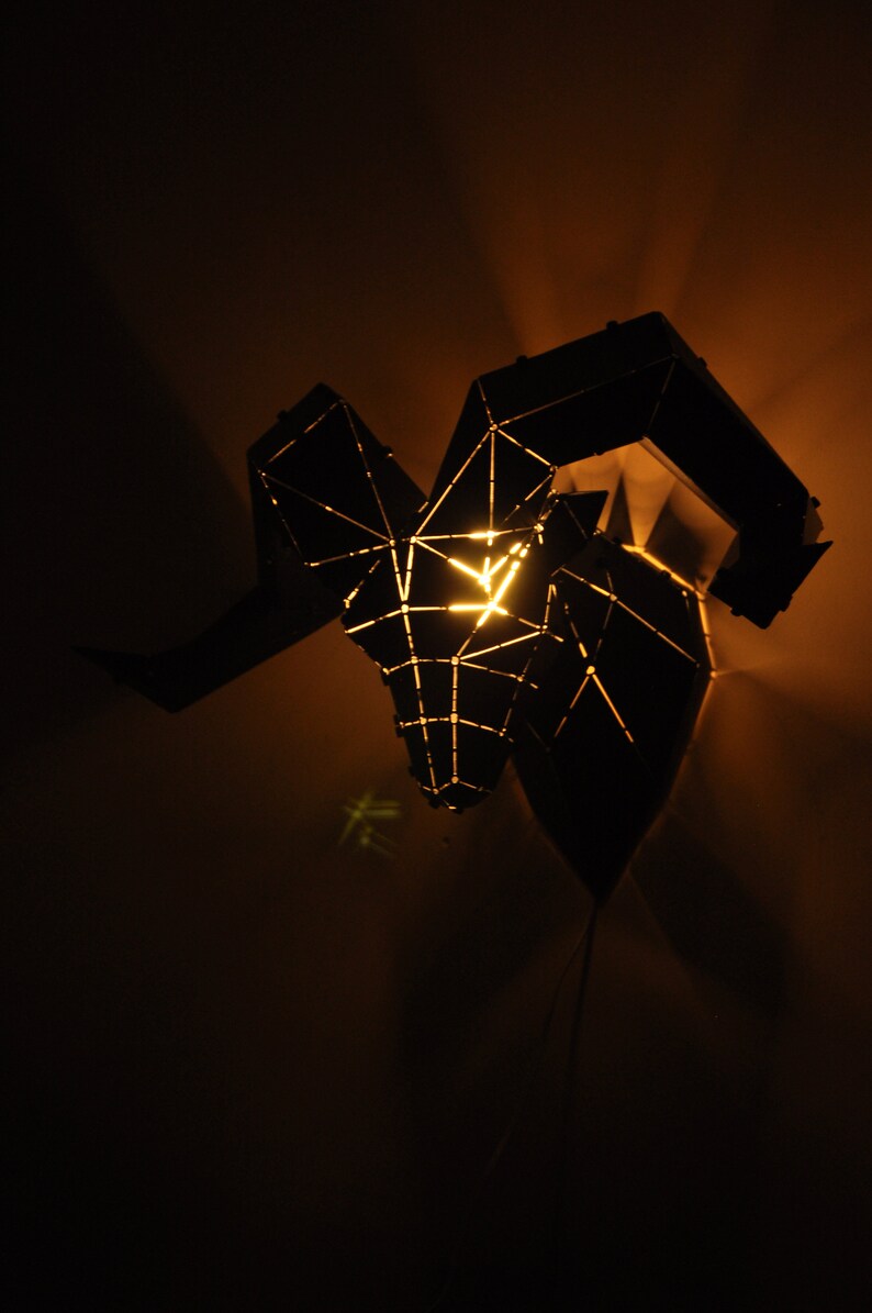 Ram Metal Handmade Wall Statue, Low Poly Faux Taxidermy Art Statue ...