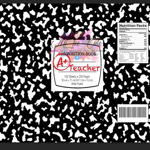 Composition Book Chip Bag Template digital File Party Chip Bags Party ...