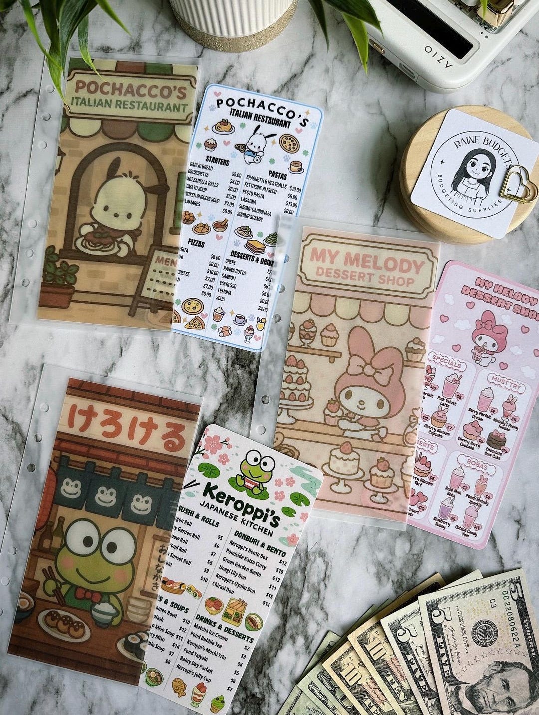Sanrio Menu Series 2 | Saving Challenges Bundle or Just Tracker | A6 ...