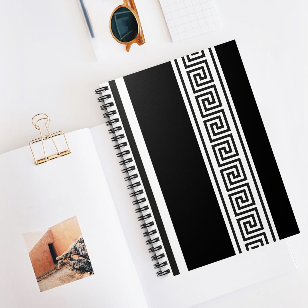 Journal - Greek Key - Spiral Notebook - Ruled Line - Etsy
