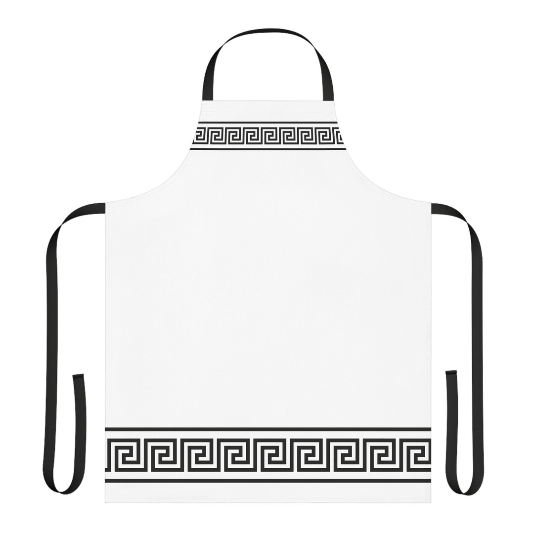 Adult Apron - Greek Key on White - Etsy