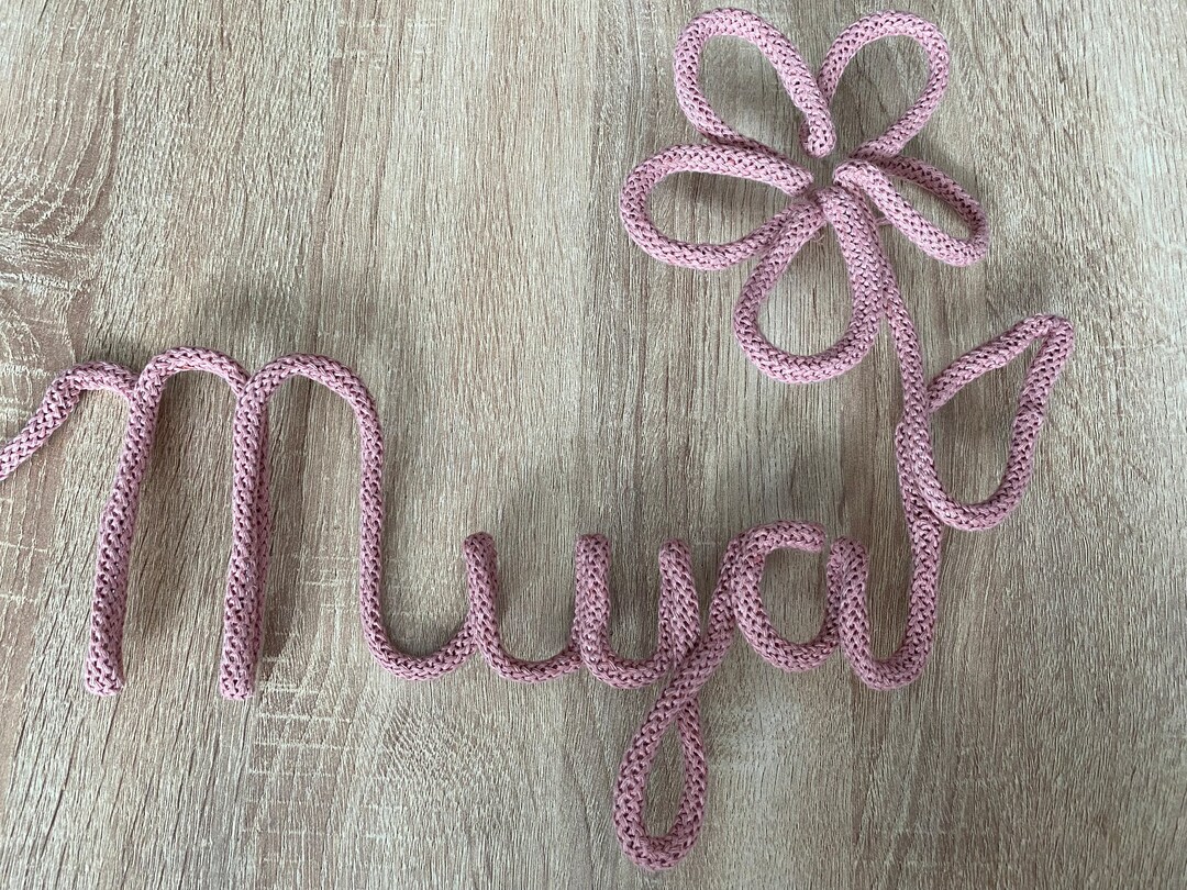 Crochet Knitted Wire Letter Wire Name Wall Decor - Etsy