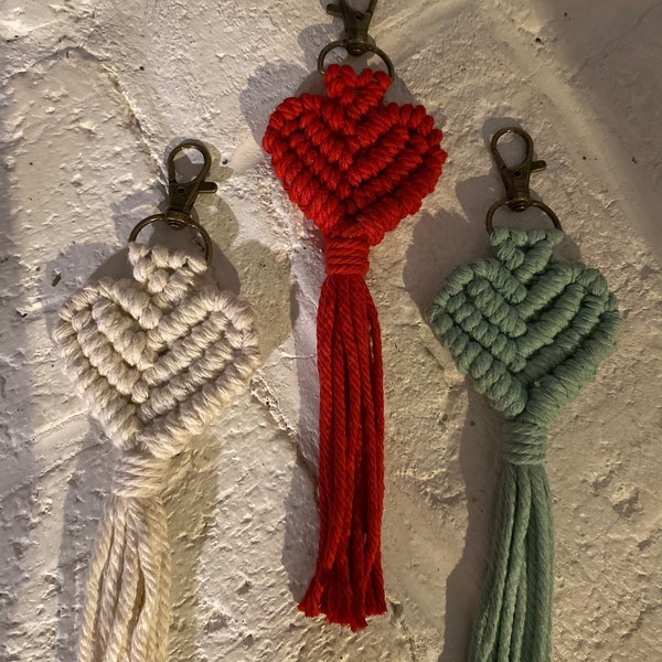 Macrame Heart Keychain Pattern - Etsy