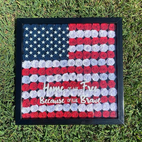 Flower Shadow Box Flag - Etsy