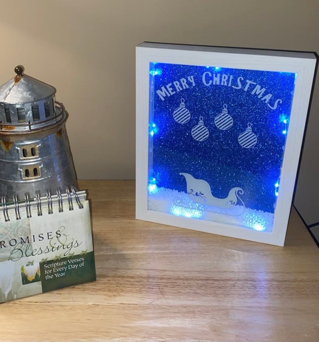 Shadow Box Lights Shadow Box With Lights Merry Christmas - Etsy