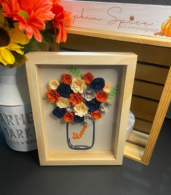 Rose Shadow Box 8 X 10 Shadow Box Paper Flowers | Etsy