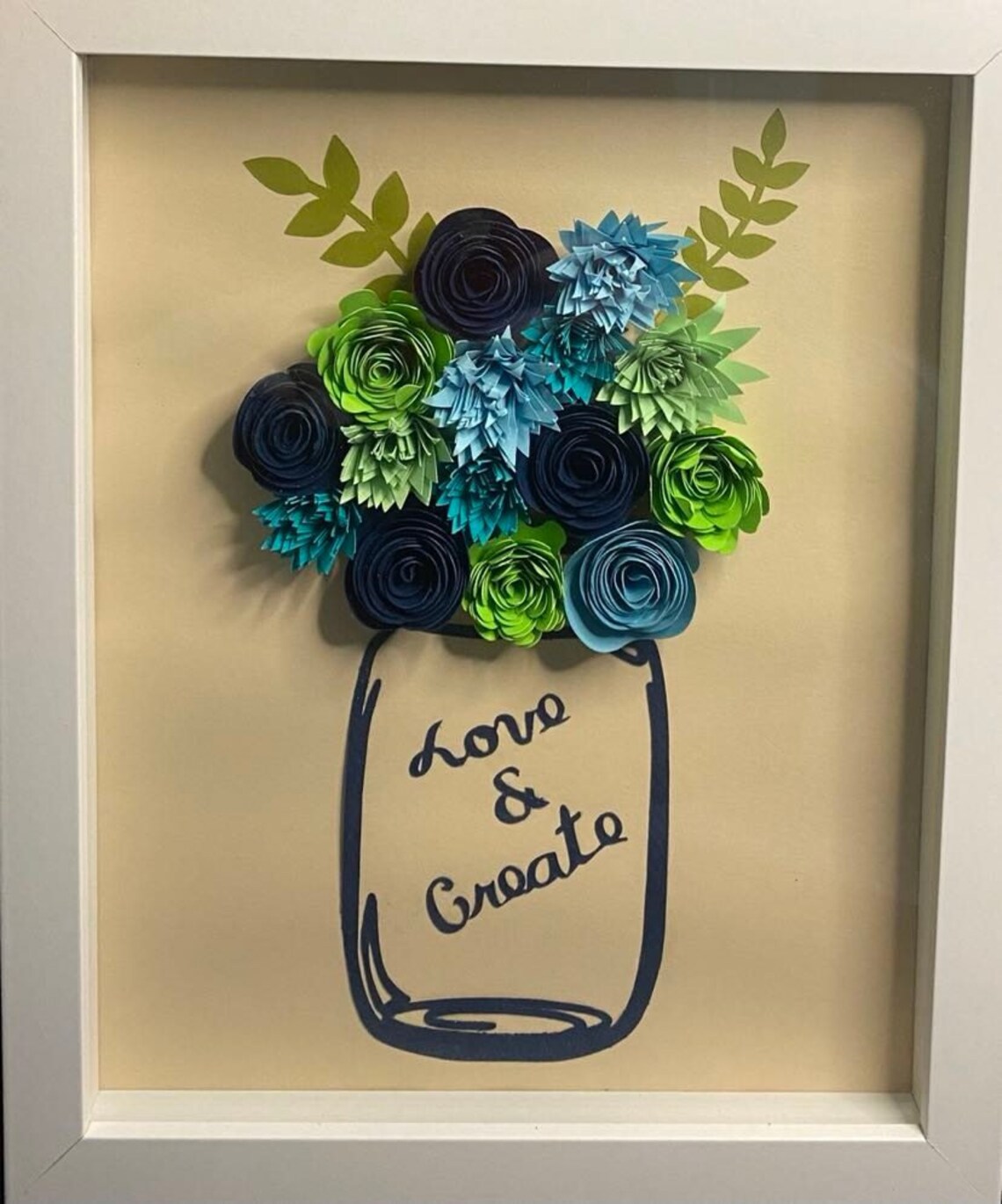 Rose Shadow Box 8 X 10 Shadow Box Paper Flowers - Etsy