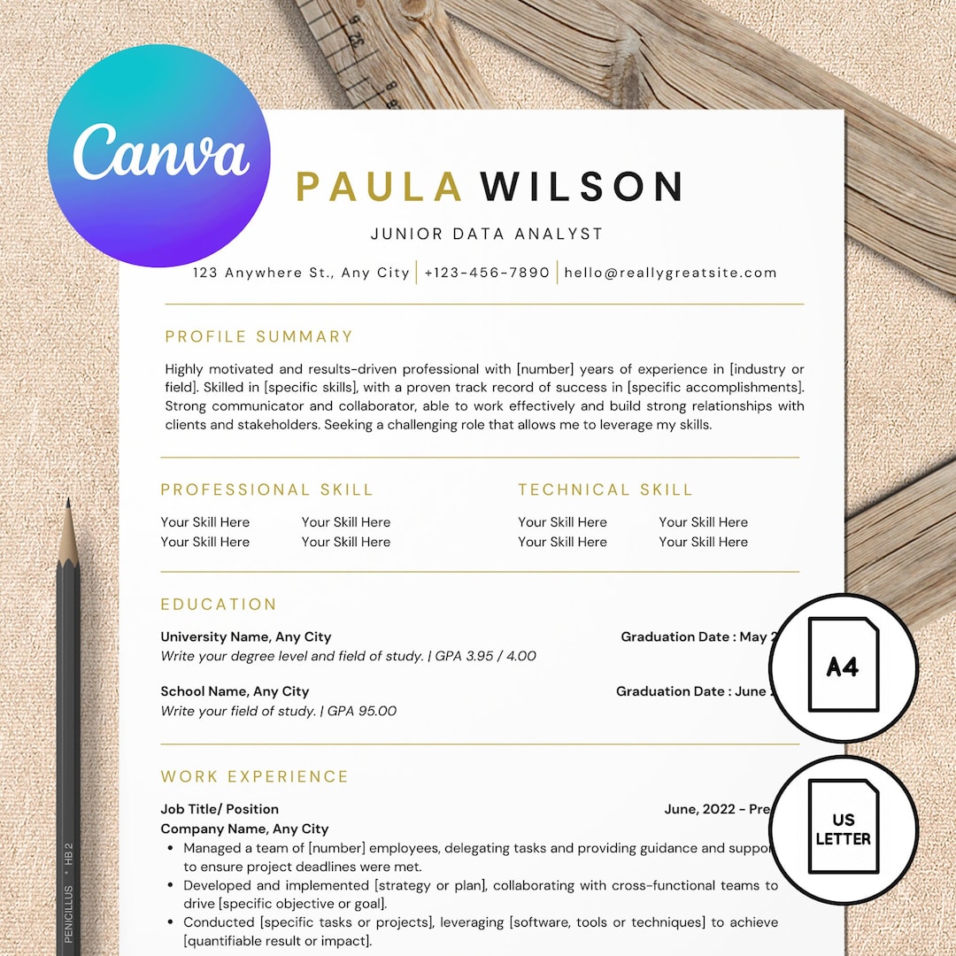 Resume ATS Friendly Canva, Cover Letter and References, Professional ...