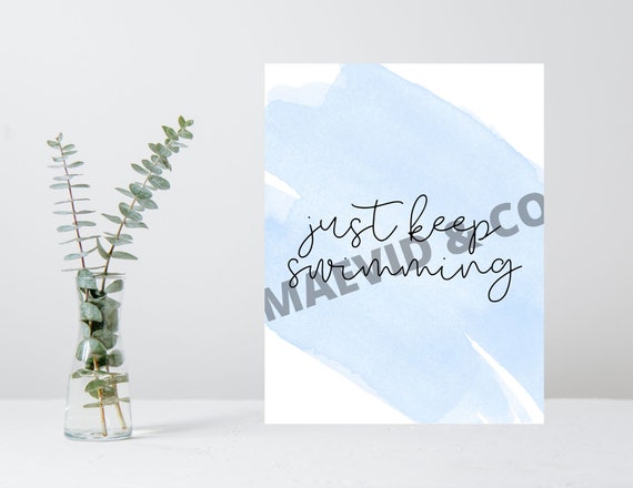 JUST KEEP SWIMMING Printable Decor Quote - Etsy