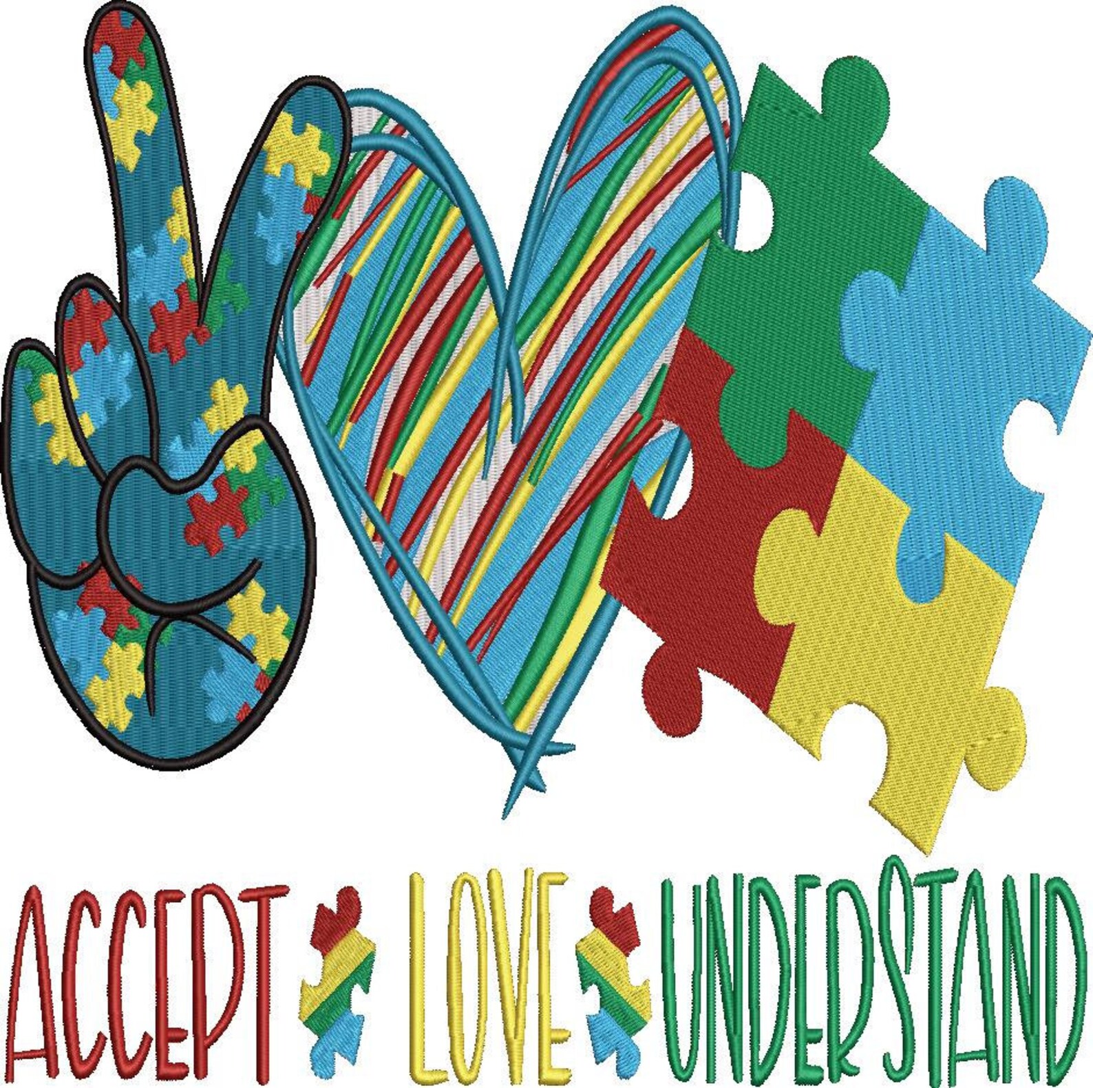 Accept Love Understand Autism Design | Etsy