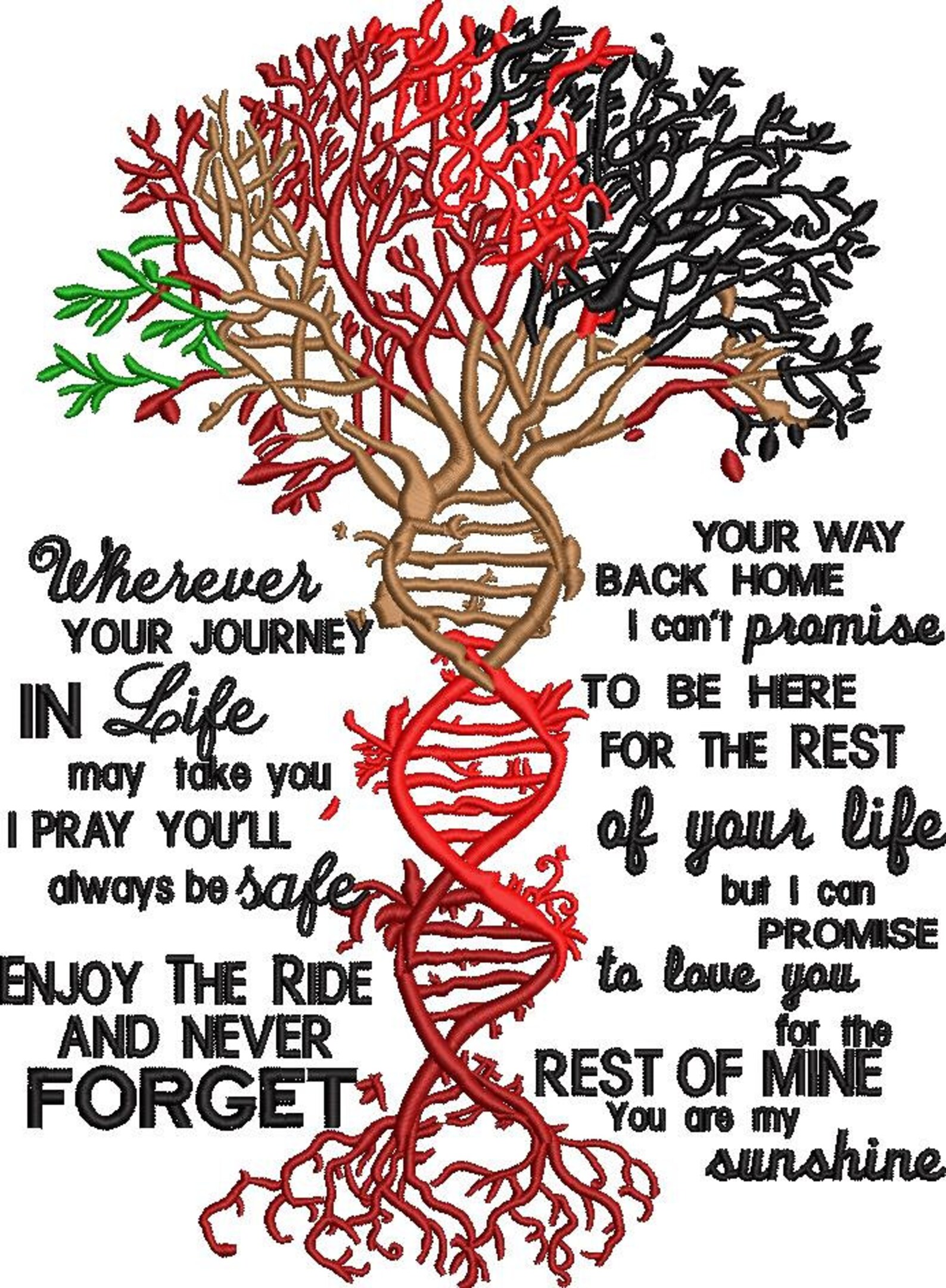 DNA Embroidery Designs DNA Poem Embroidery Designs Poem Gift - Etsy
