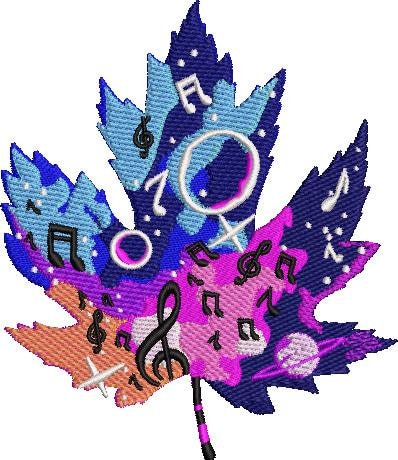 Leaf Embroidery Design Musical Leaf Machine Embroidery Design - Etsy UK