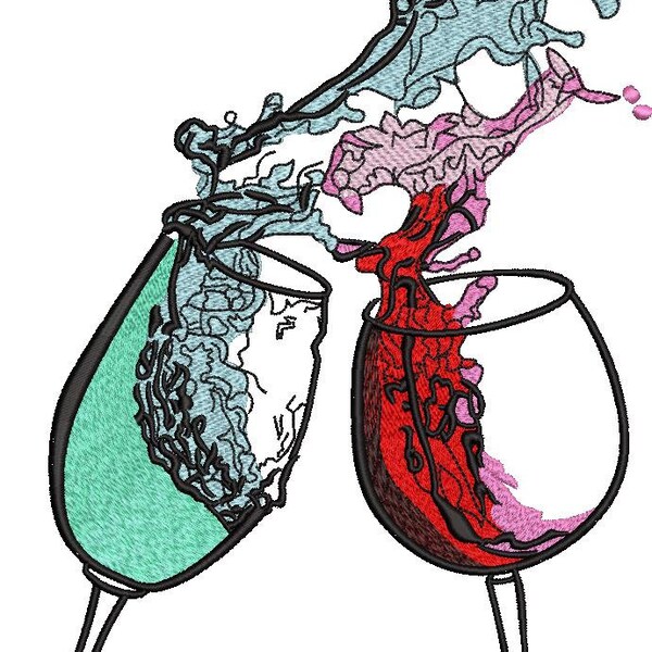 Wine Embroidery - Etsy