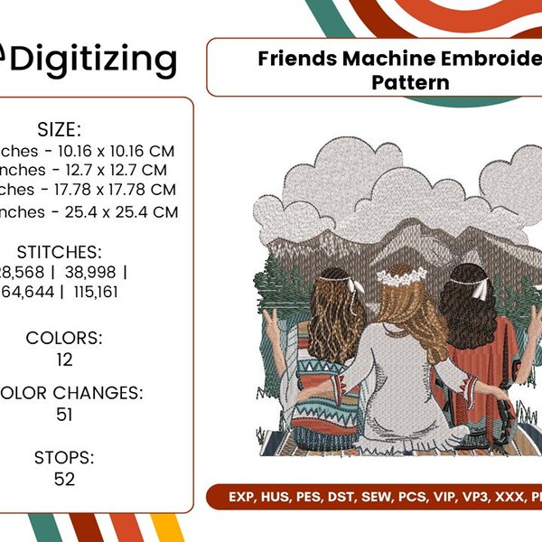 Friends Embroidery - Etsy