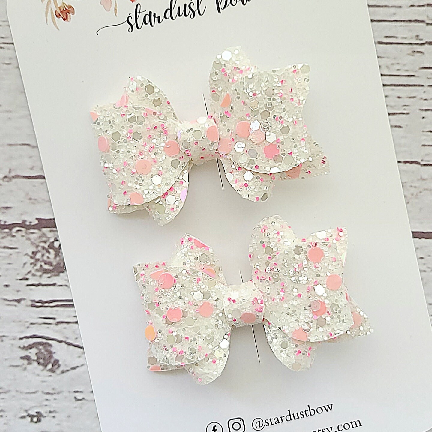 White Glitter Pigtail, Candy Clouds Glitter, Hair Bows, Baby Hair Bows ...