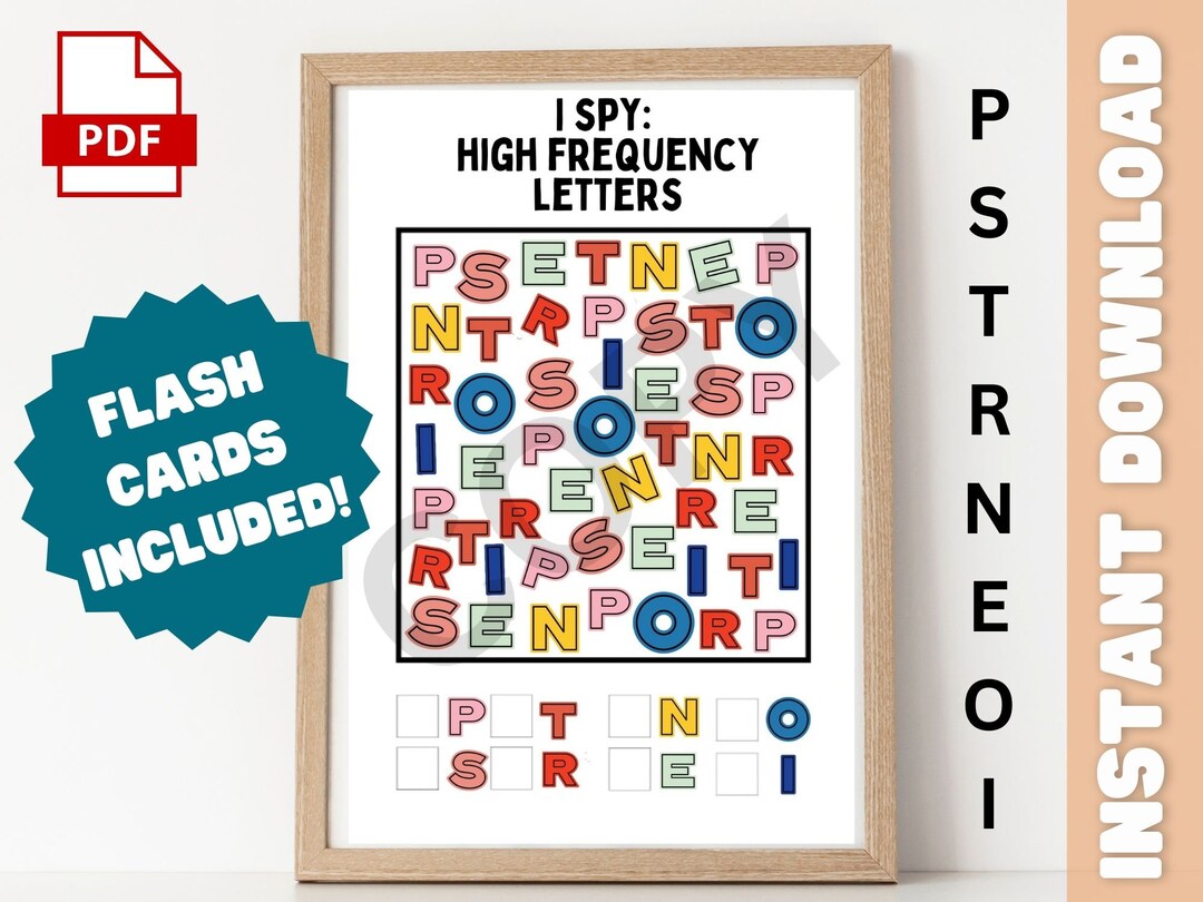 I Spy High Frequency Letters Kids Activity Sheet I Spy - Etsy