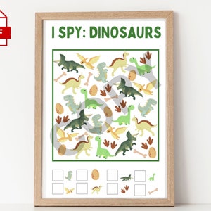 I Spy Dinosaurs Printable Kids Activity, I Spy Printables, Car Games ...