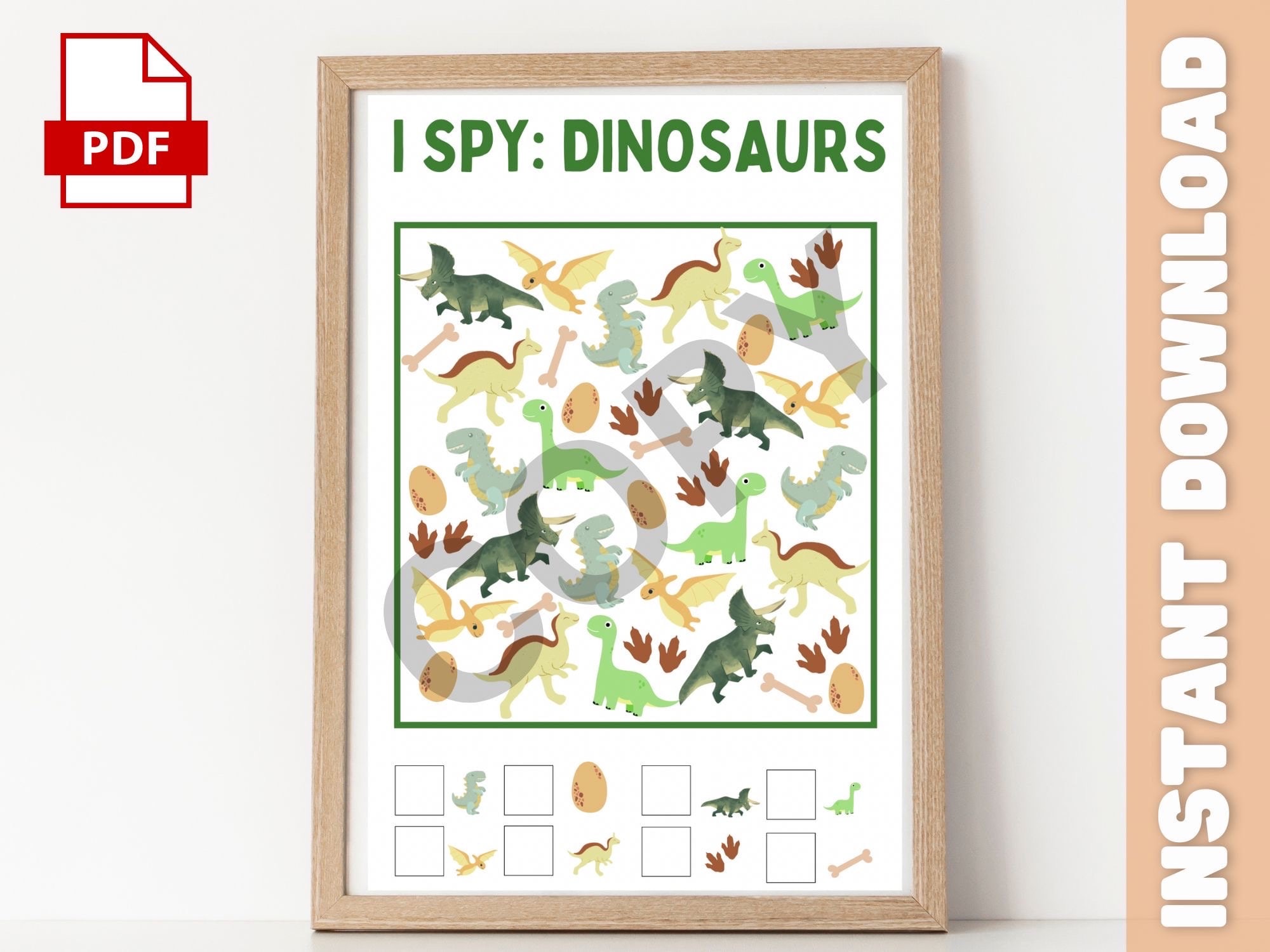 I Spy Dinosaurs Printable Kids Activity, I Spy Printables, Car Games ...