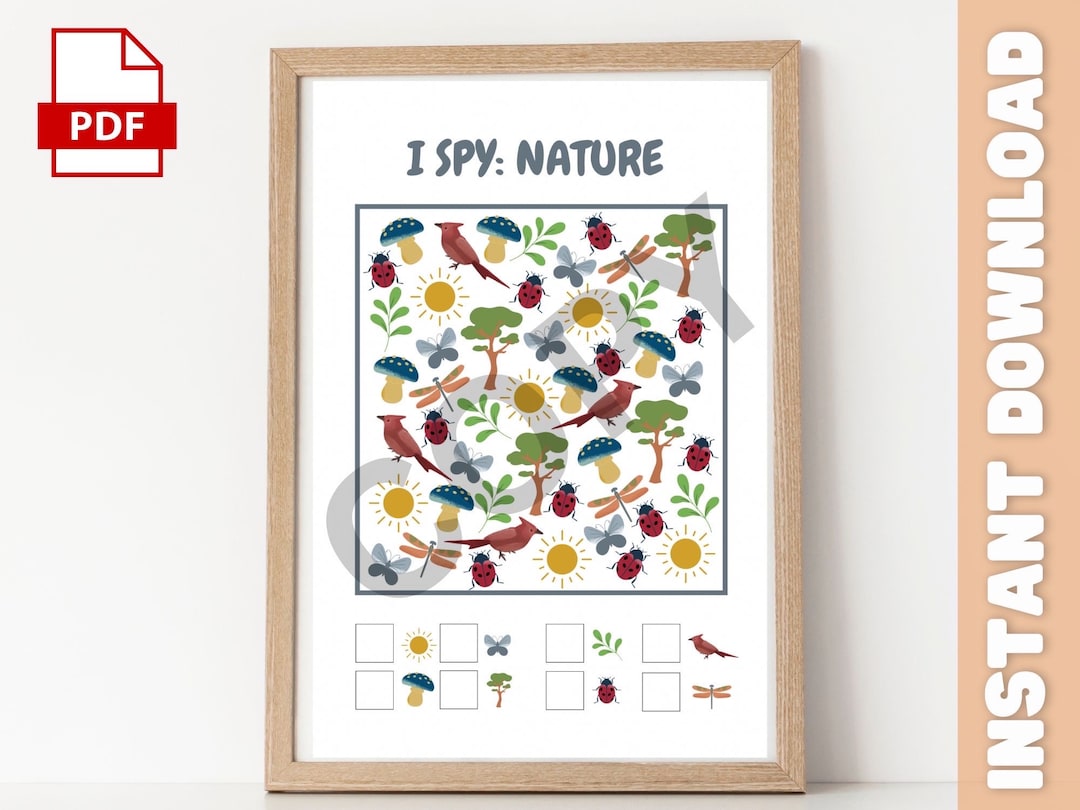 I Spy Nature Printable Kids Activity, I Spy Printables, Games for ...