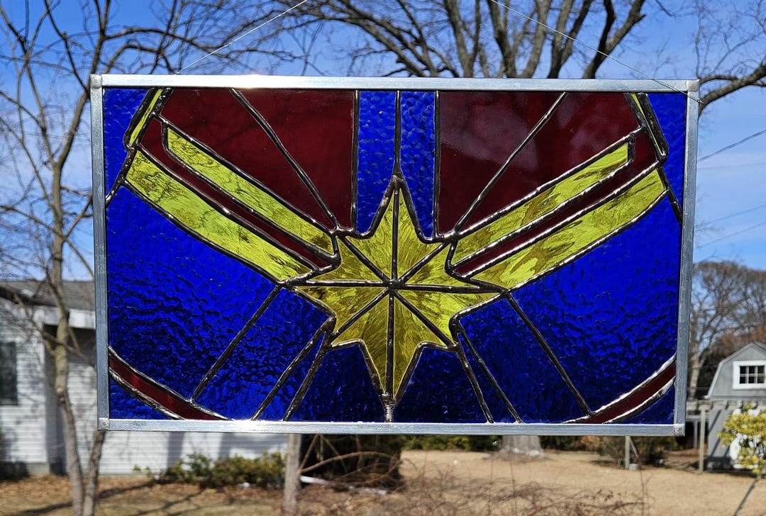 Stained Glass Captain Marvel Panel - Etsy