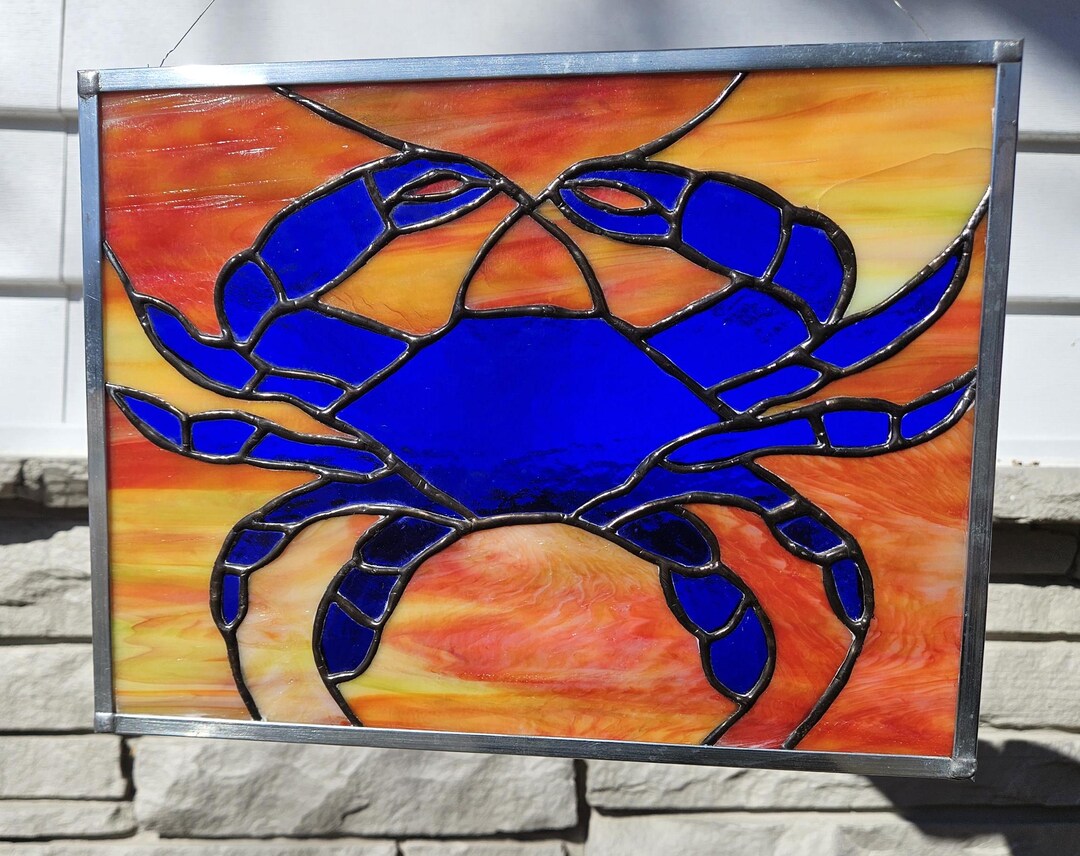 Stained Glass Blue Crab - Etsy