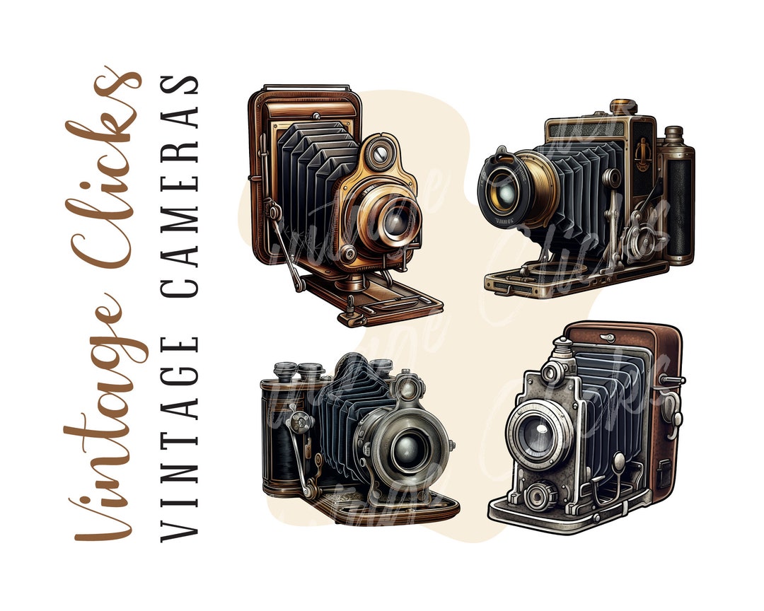 Vintage Camera Clip Art Set: Retro Photography Graphics (digital ...