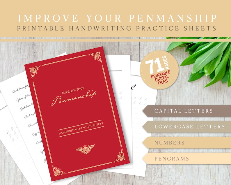 Improve Your Penmanship | Digital Printable Handwriting Practice Sheets ...