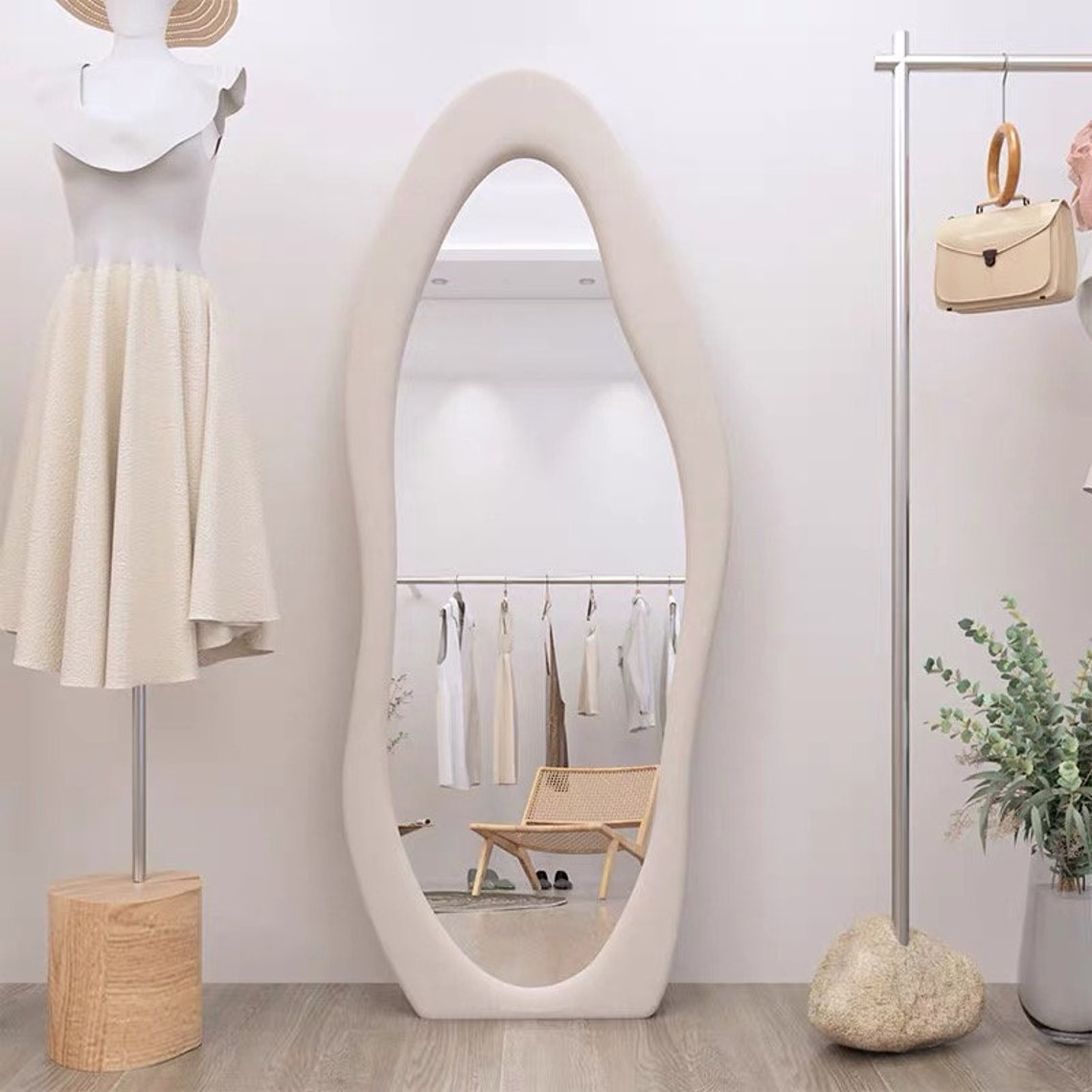 Asymmetrical Mirror Standing Large Mirror Home Decor - Etsy