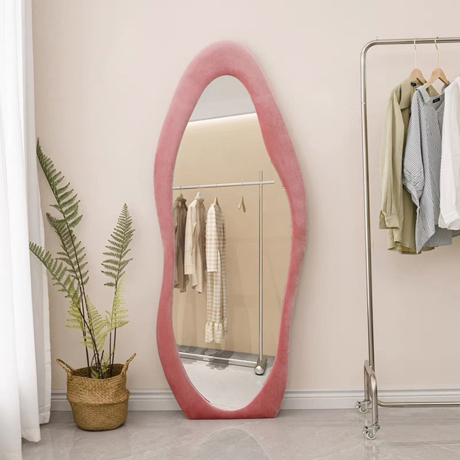 Asymmetrical Mirror Standing Large Mirror Home Decor - Etsy