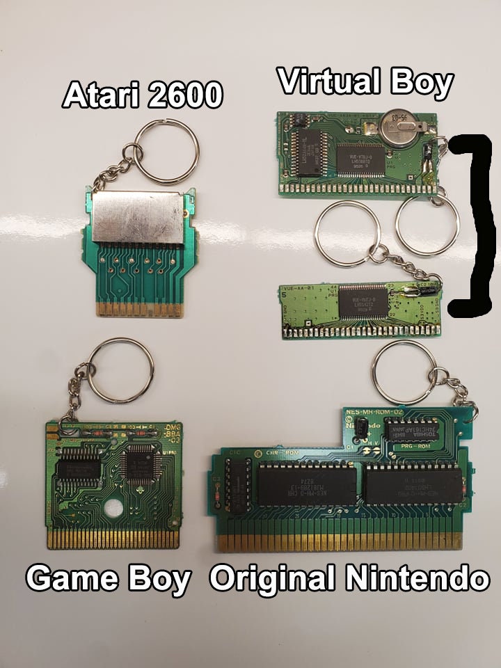 Retro Video Game PCB Keychains (nintendo, Virtual Boy, Game Boy, Atari ...