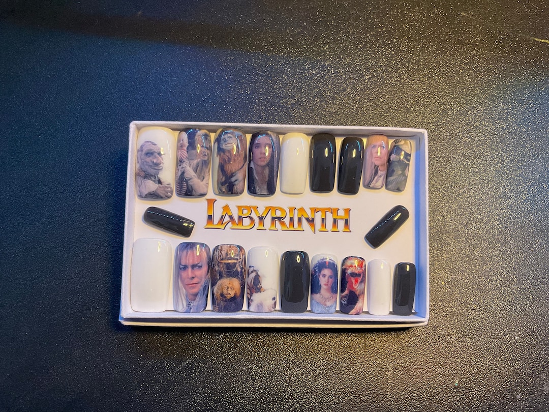 Full Set of Acrylic Nails.. inspired LABYRINTH David Bowie. Any Shape ...