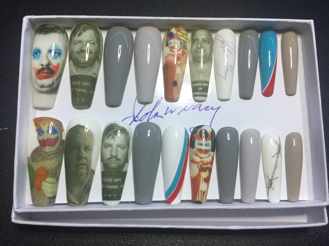 Full Set of 20x Nails Gel….. Inspired John Wayne Casey (serial Killer/s ...