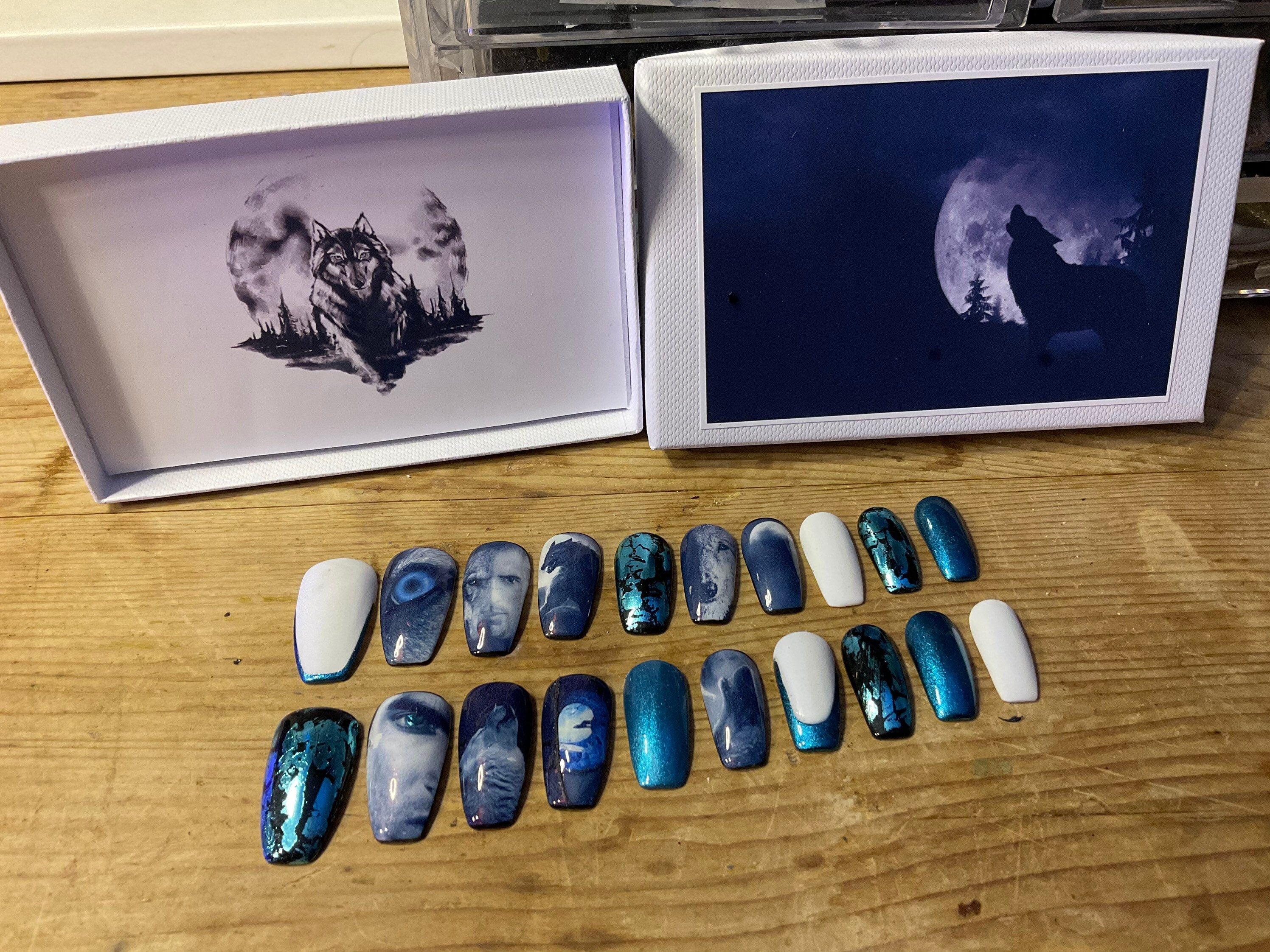 Full Set of 20x Nails Gel….. Werewolf Nails…… Any Shape and Length - Etsy