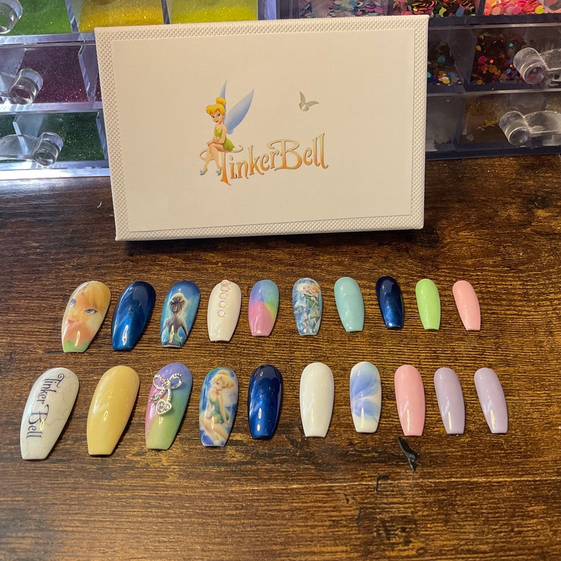 Tinkerbell Nails - Etsy