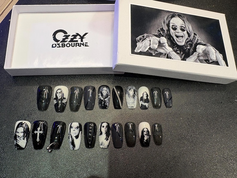 20 X Full Set of Nails... OZZY OSBOURNE Shape and Length - Etsy