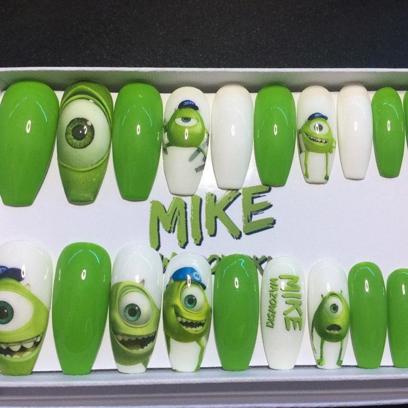 Mike Wazowski Nails - Etsy