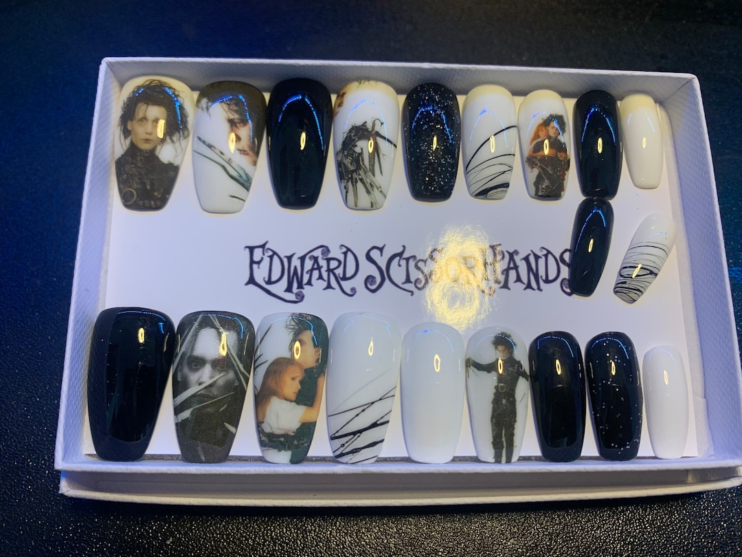 Full Set of Acrylic Nails.. Inspired Tim Burton Edward Scissorhands ...