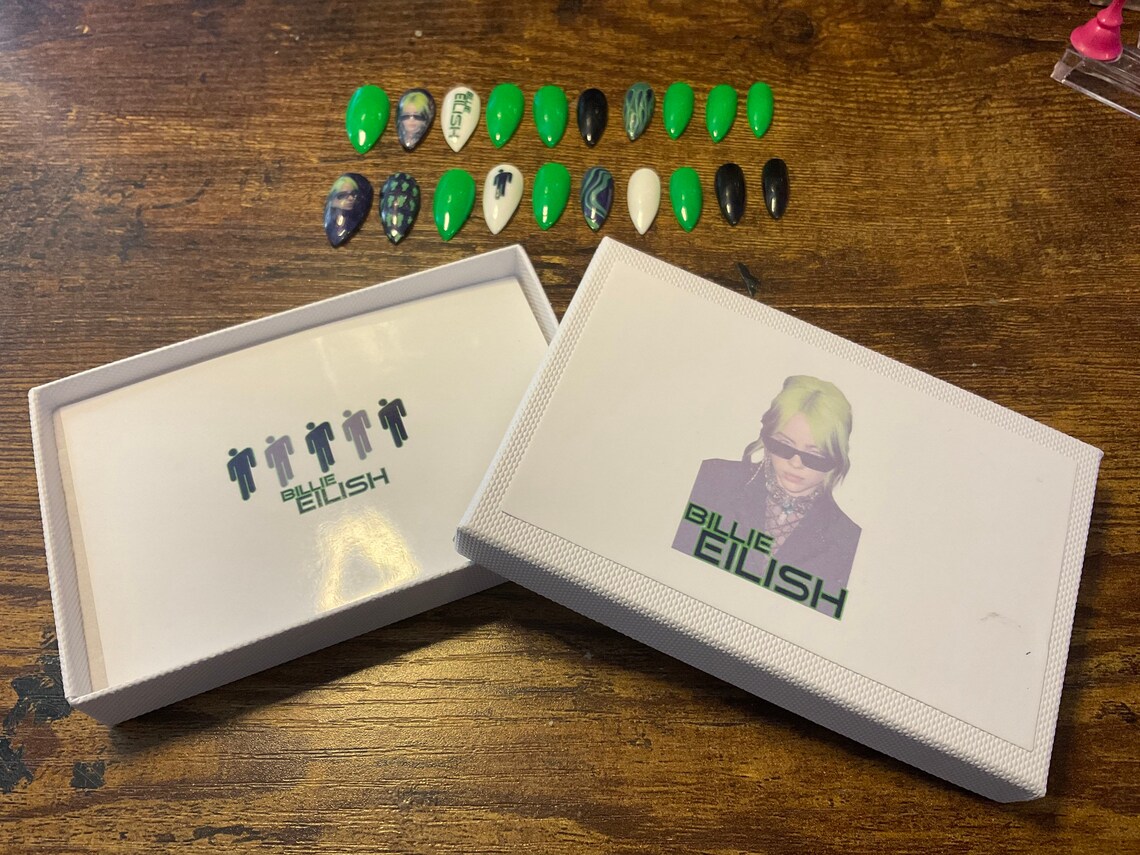 Full Set of Acrylic Nails.. BILLY EILISH inspired Any - Etsy
