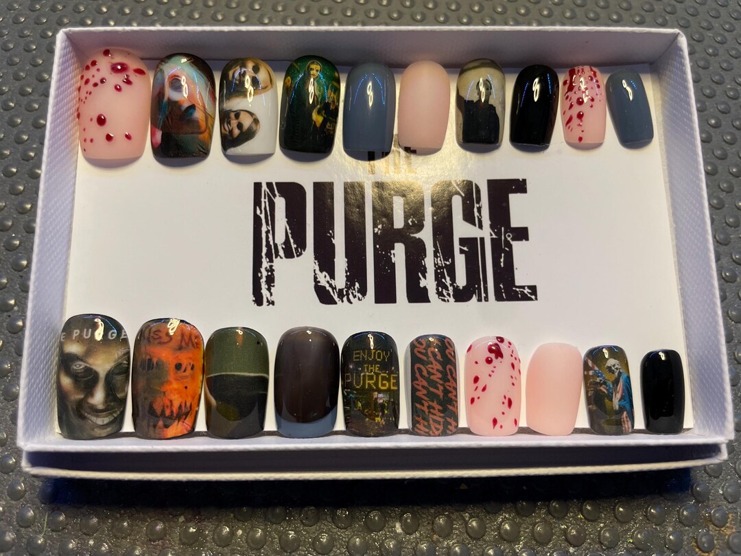 Full Set of 20x Nails Gel….. THE PURGE Any Shape and Length - Etsy