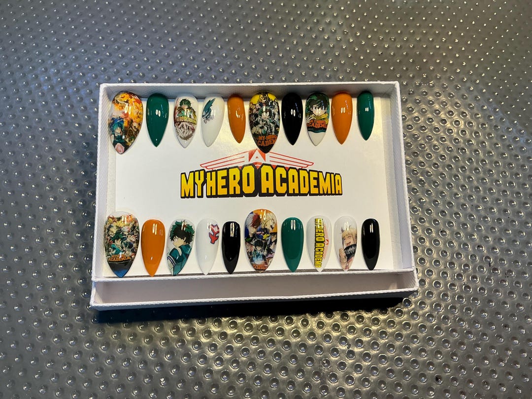 Full Set of 20x Nails Gel….. My Hero Academia…. Any Shape and Length - Etsy