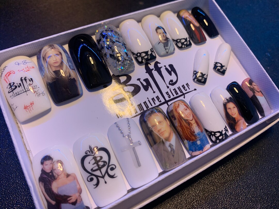 Full Set of Acrylic Nails.. Inspired BUFFY the Vampire Slayer - Etsy