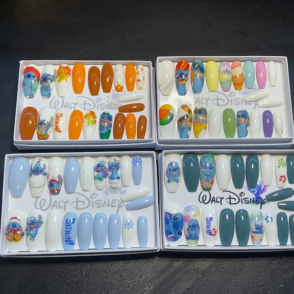Lilo and Stitch Nails - Etsy