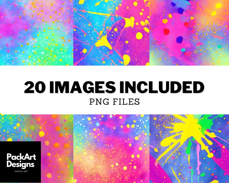 Glitter Paint Splatter Digital Patterns Seamless Sparkling Watercolor ...