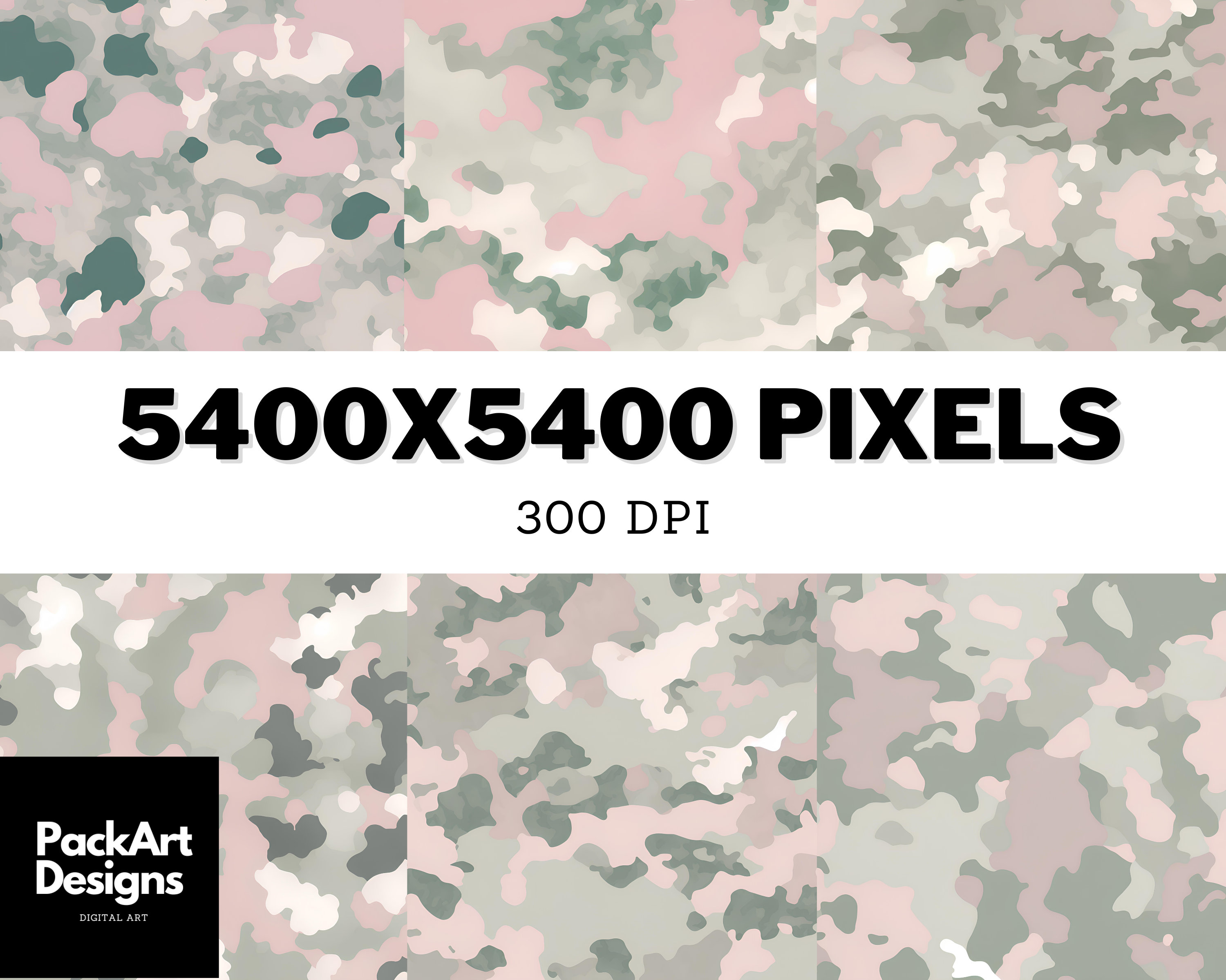 Pastel Camouflage Digital Paper – 11 Unique Camo Designs (digital ...