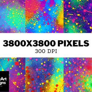 Glitter Paint Splatter Seamless Patterns – Sparkling PNG Textures ...
