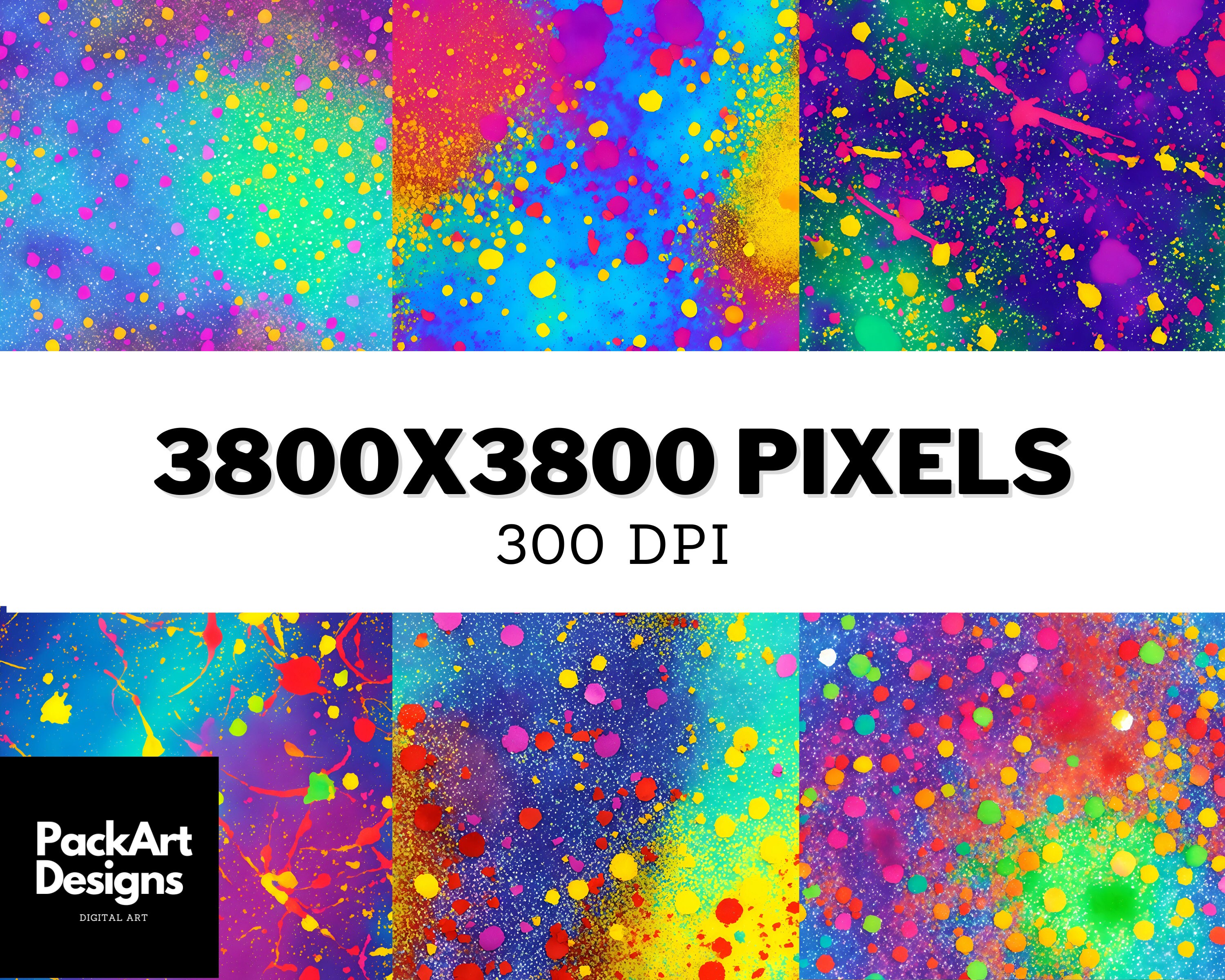 Glitter Paint Splatter Digital Patterns - Seamless Sparkling Watercolor ...