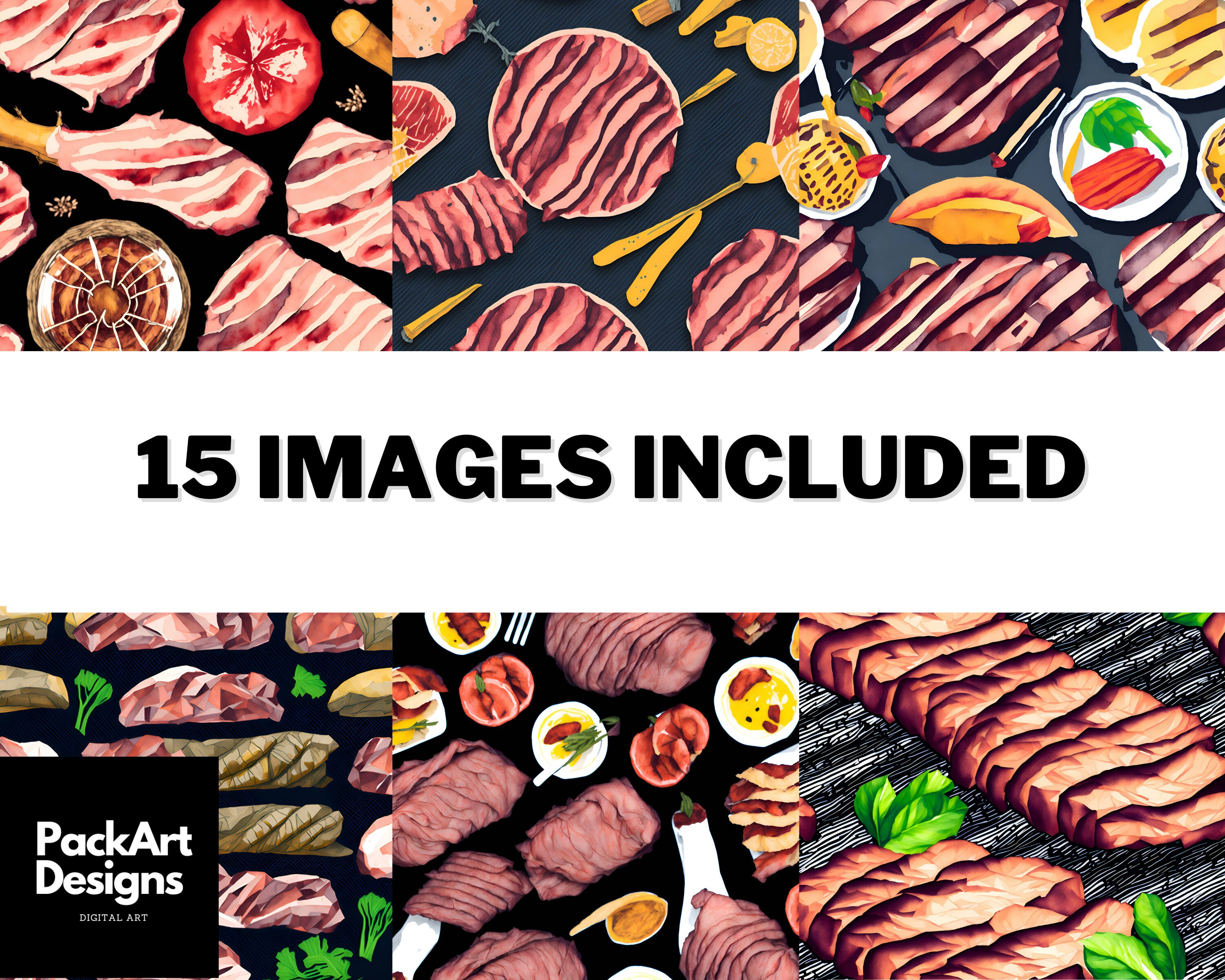 Backyard Barbecue Patterns Watercolor Barbeque Food Paper Background ...